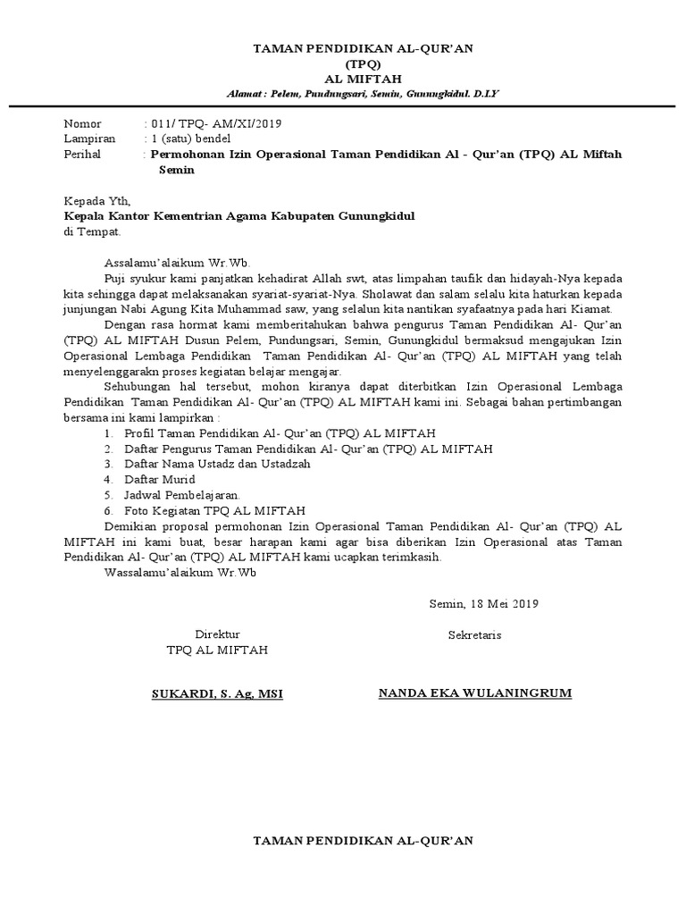 Proposal TPQ DAR - HD - Fix2222 + LAMPIRAN FOTO | PDF