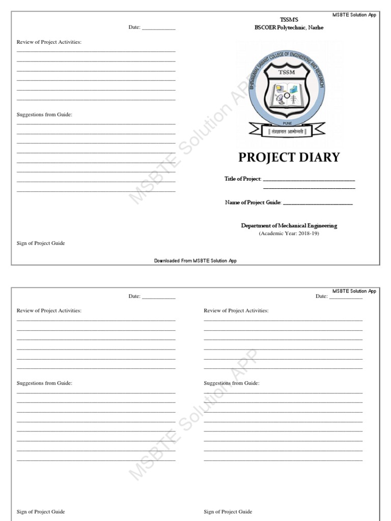 Project Diary | PDF