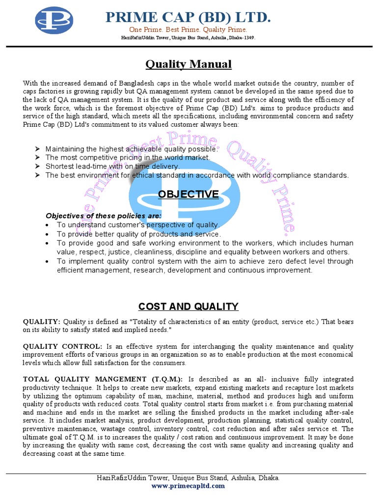 Quality Manual | PDF