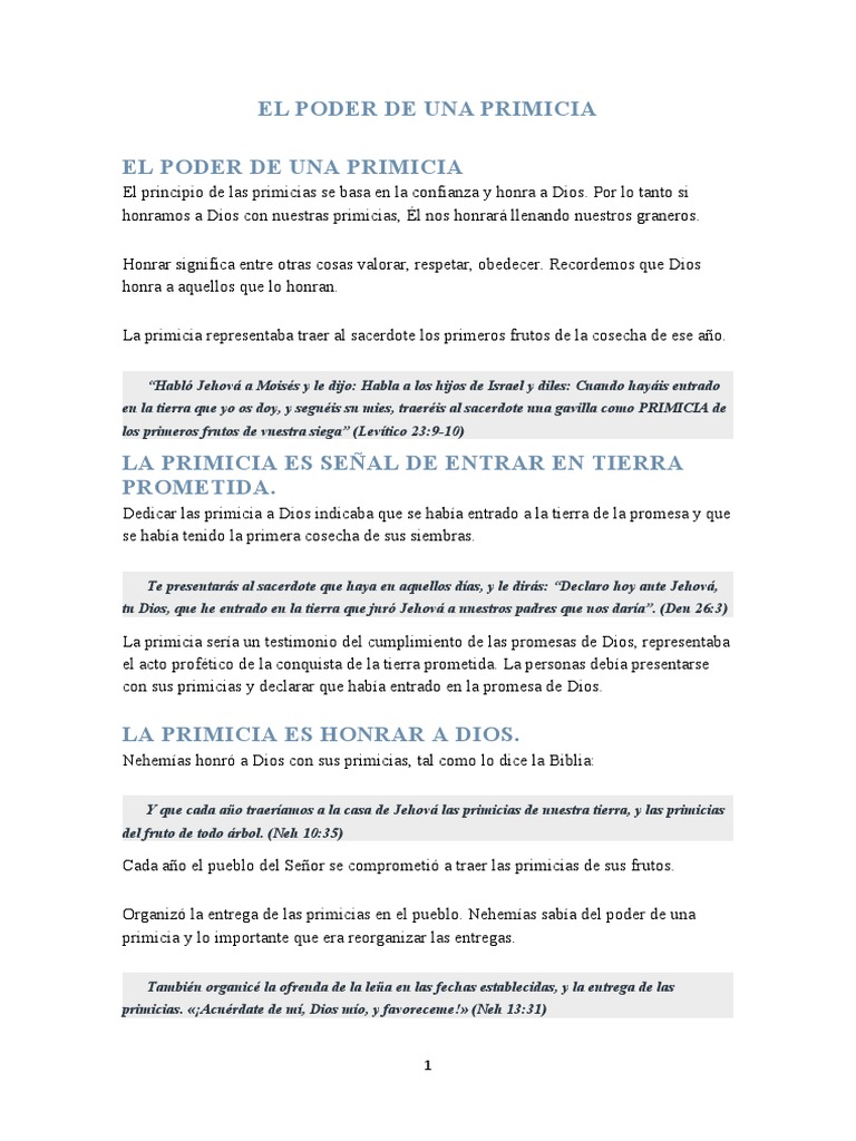 El Poder de las Primicias en la Fe | PDF | La resurrección de Jesús ...