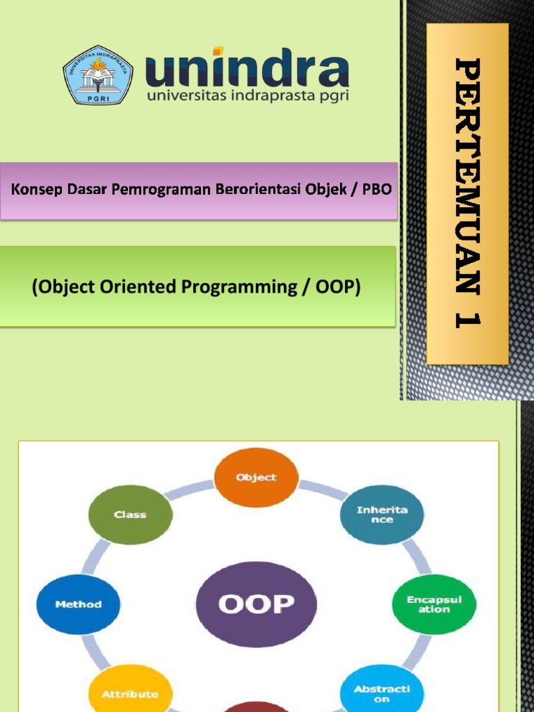 PERTEMUAN 1 Konsep Dasar PBO | PDF