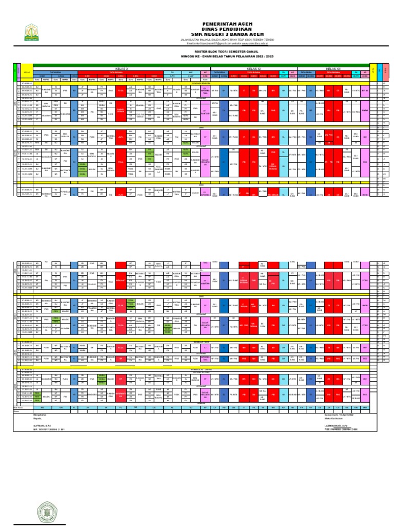 Roster PBM Minggu Ke 19 | PDF