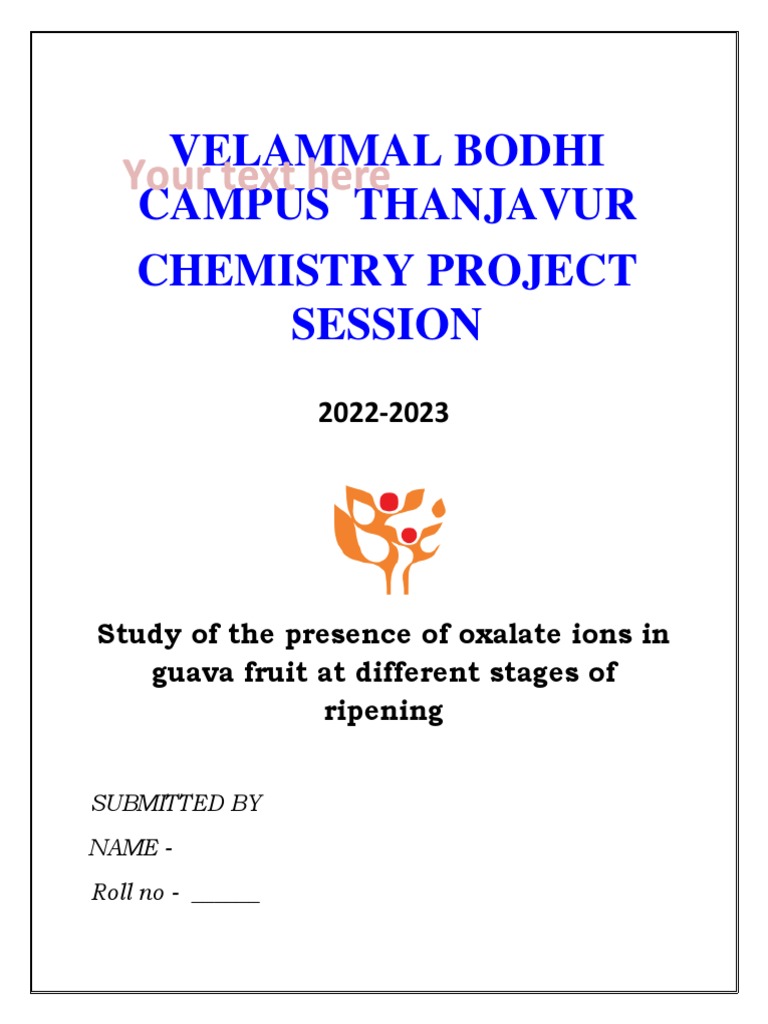 Project I Oxalate Ions in Guava | PDF | Titration | Chemistry