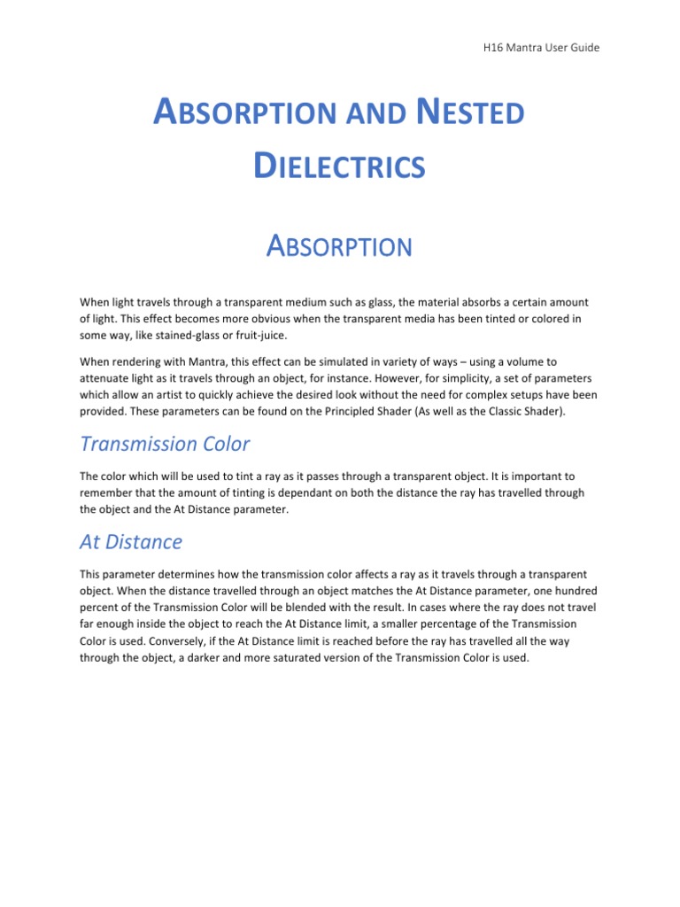 Mantra Guide | PDF | Rendering (Computer Graphics) | Dispersion (Optics)