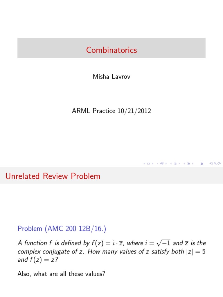 Combinatorics 10 21 12 Pdf Recurrence Relation Quadratic Equation