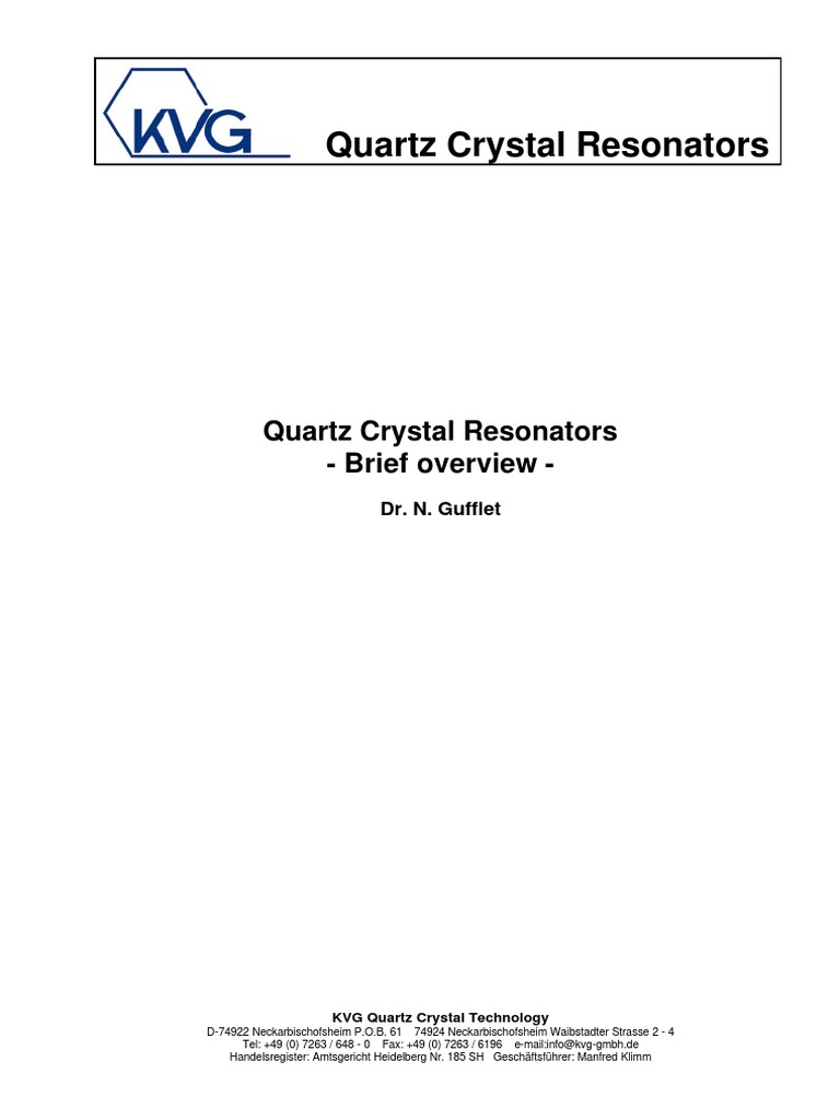 Quartz Crystal Resonators Overview | PDF | Resonance | Mechanics