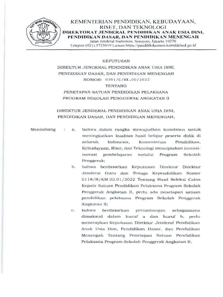 SK Dirjen PDM PSP Tahap 2 | PDF