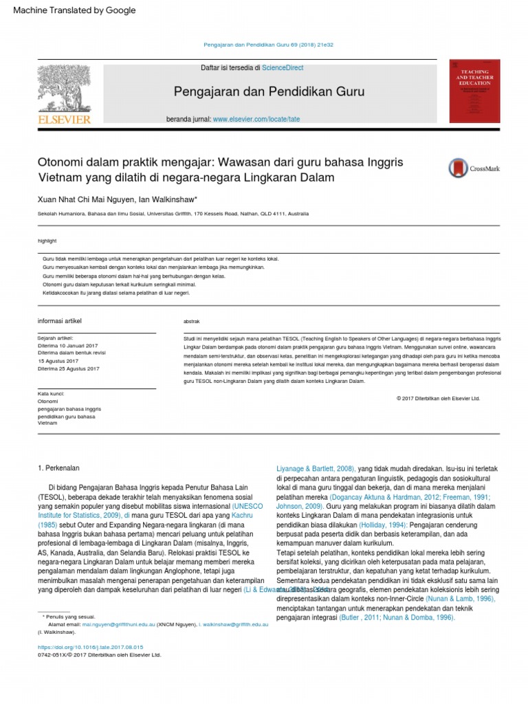 Autonomy in Teaching Practice - Insights From Vietnamese English ...