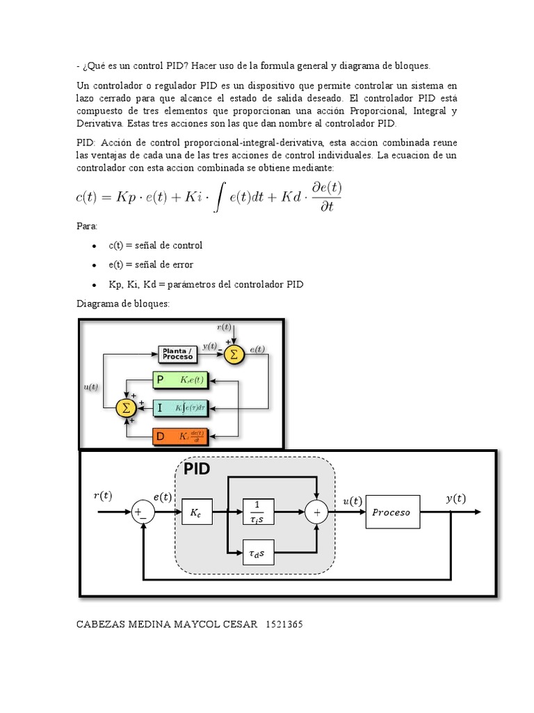 Controlador PID: Definición y Diagrama | PDF | Informática