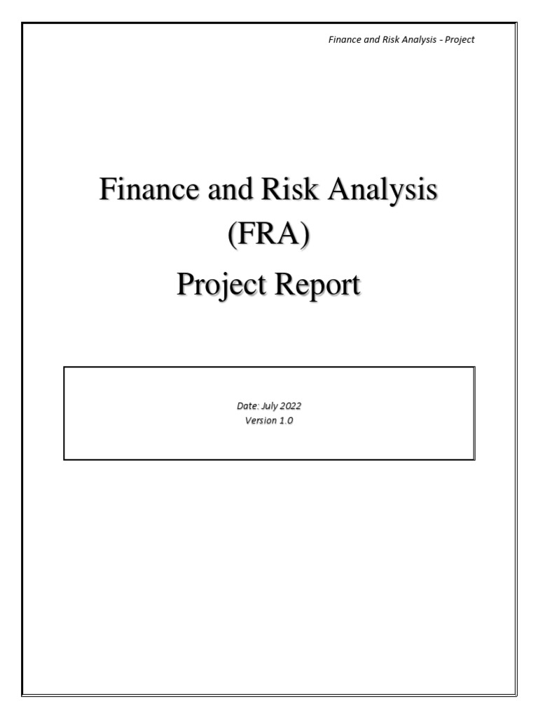 Finance Research Analysis (FRA) Project Report | PDF | Equity (Finance ...