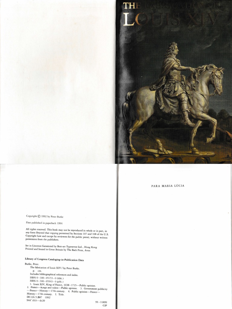 Peter Burke - Fabrication of Louis XIV | PDF