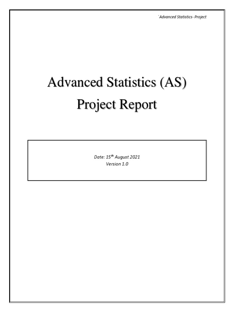 Advanced Statistics (AS) Project Report | PDF | Principal Component Analysis | Eigenvalues And ...