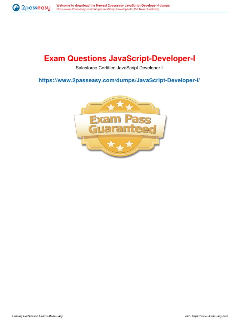 Aindump2go Javascript-Developer-I Simulations 2022-Apr-03 by Robin 65q ...