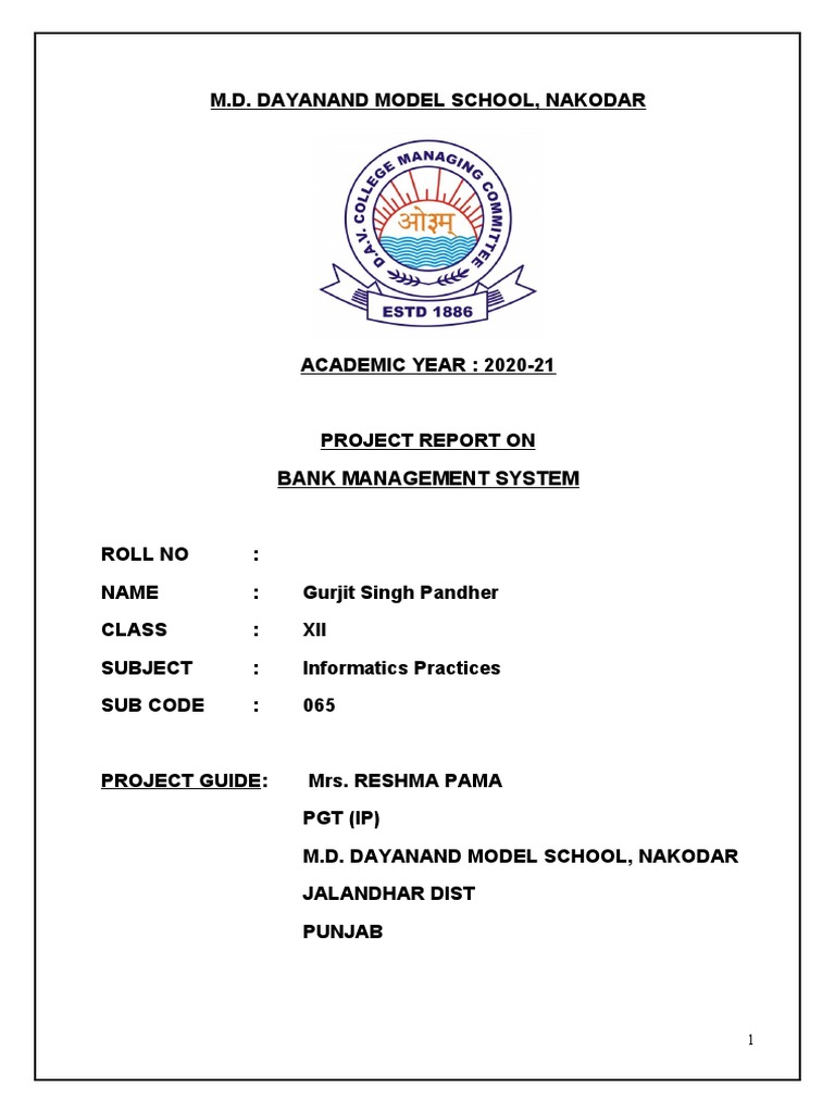 Gurjit's Project File | PDF | Databases | Science