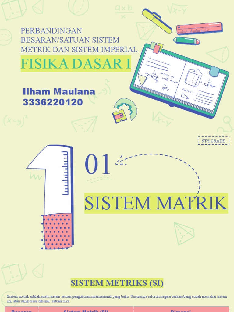 05-09-22 - Fisika Dasar 1 - Tabel Perbandingan Besaran Satuan Sistem Metrik Dan Imperial | PDF