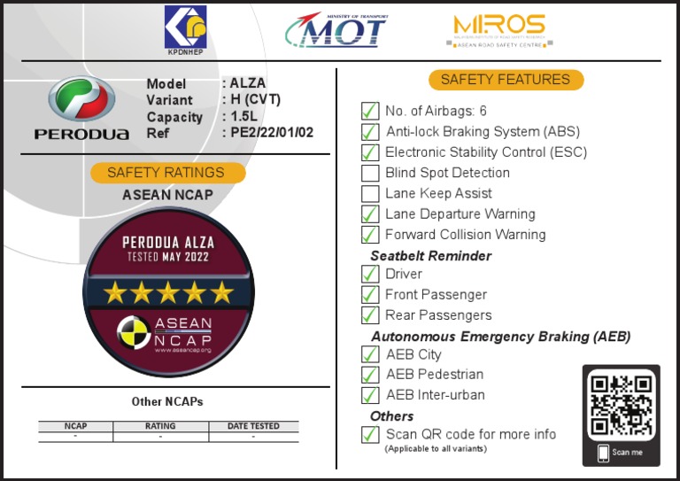 Perodua Alza H (CVT) | PDF | Technology & Engineering