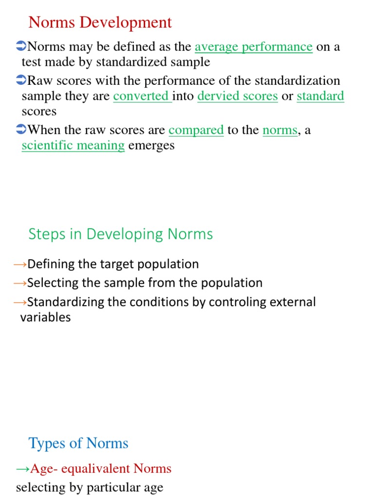 Norms Development | PDF