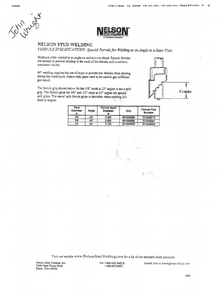 Studweldingon 45 Degreeangle | PDF