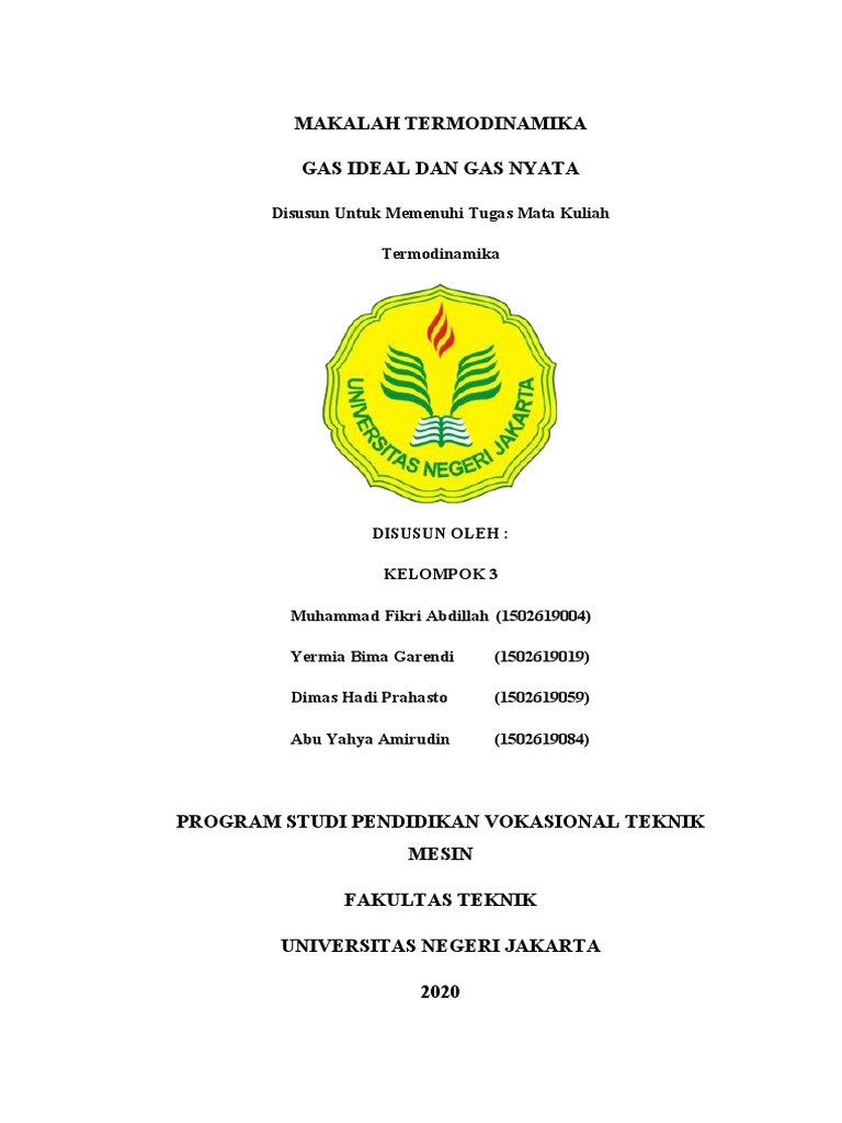 Makalah Termodinamika Tentang Gas Ideal | PDF