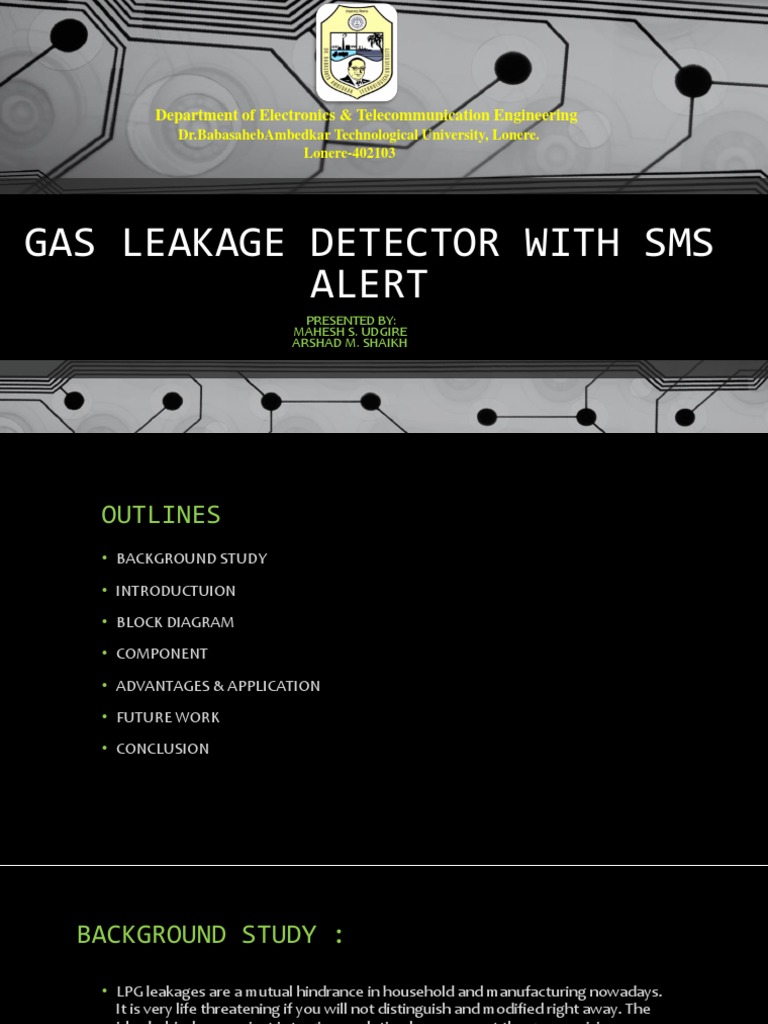 Gas Leakage Detector With Sms Alert Pdf Sensor Computer Engineering