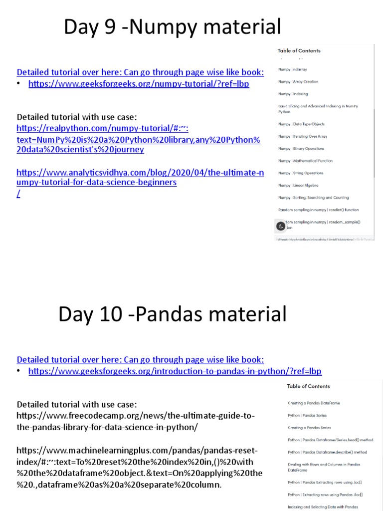 Numpy Pandas | PDF Numpy Pandas | PDF