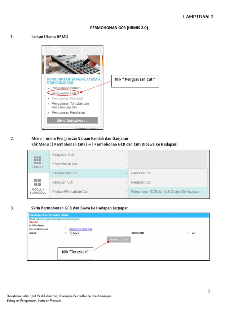 Permohonan GCR - Hrmis 2.0 PDF | PDF