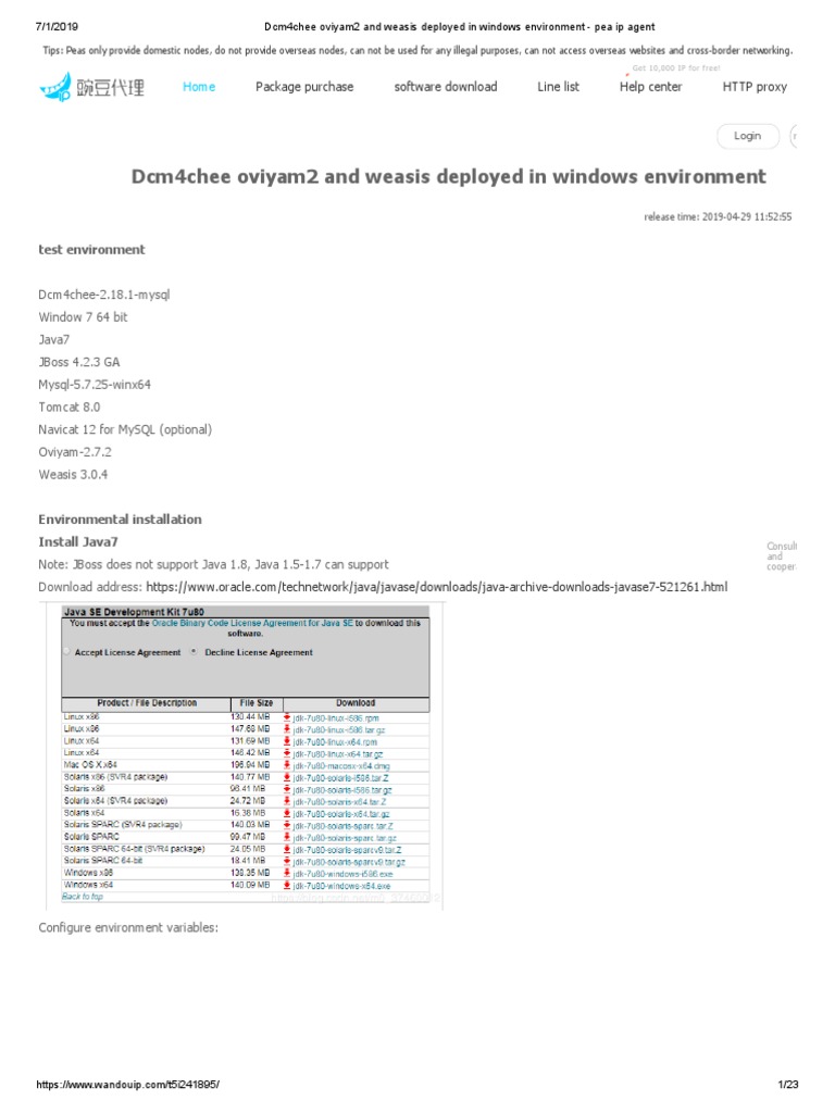 Dcm4chee Oviyam2 and Weasis Deployed in Windows Environment - Pea Ip Agent | PDF | Proxy Server ...