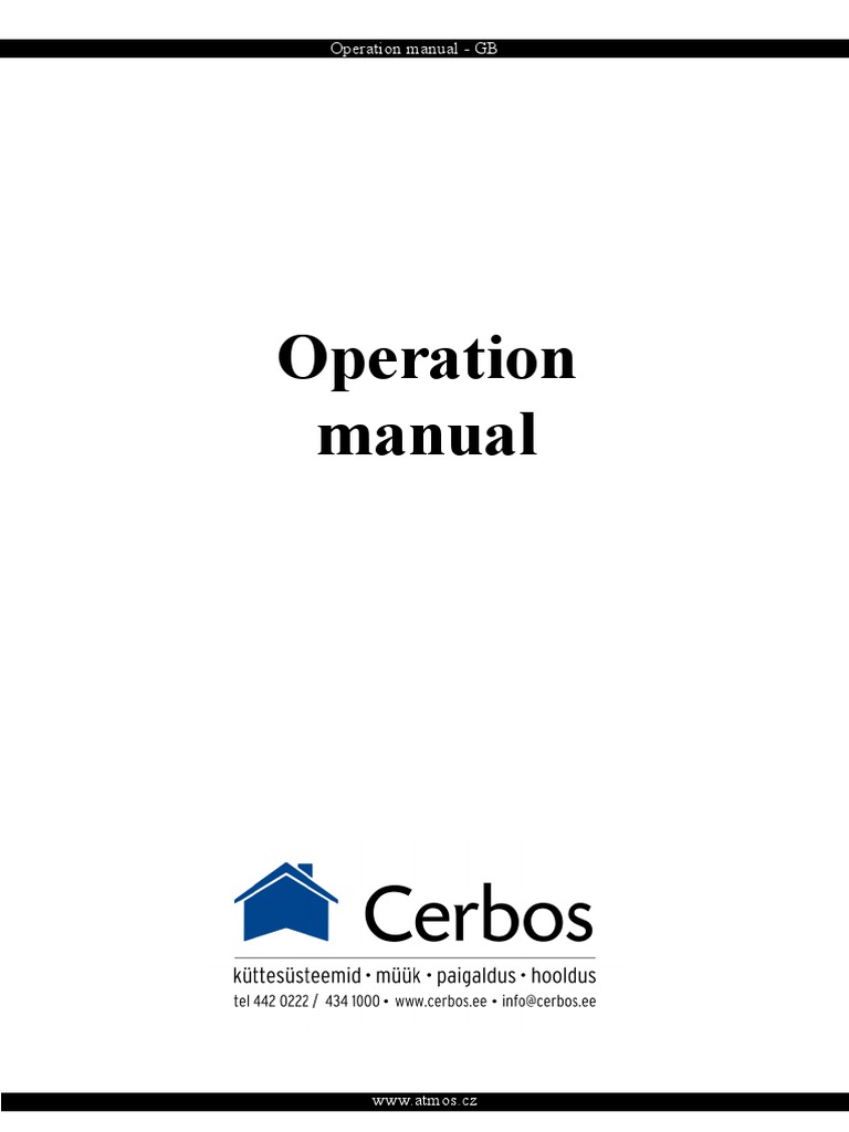 Atmos D80P Boiler Operation Manual | PDF | Boiler | Thermostat