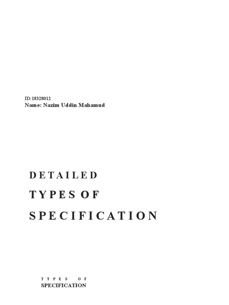 Types of Specification | PDF | Specification (Technical Standard ...