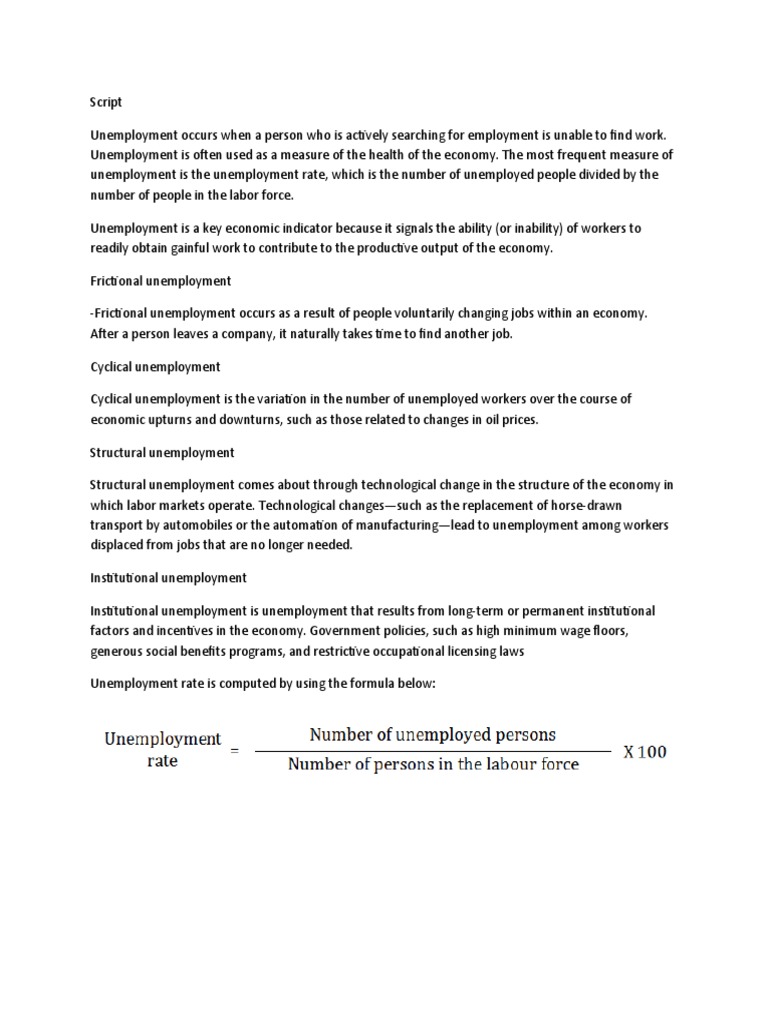 Script | PDF | Unemployment | Employment