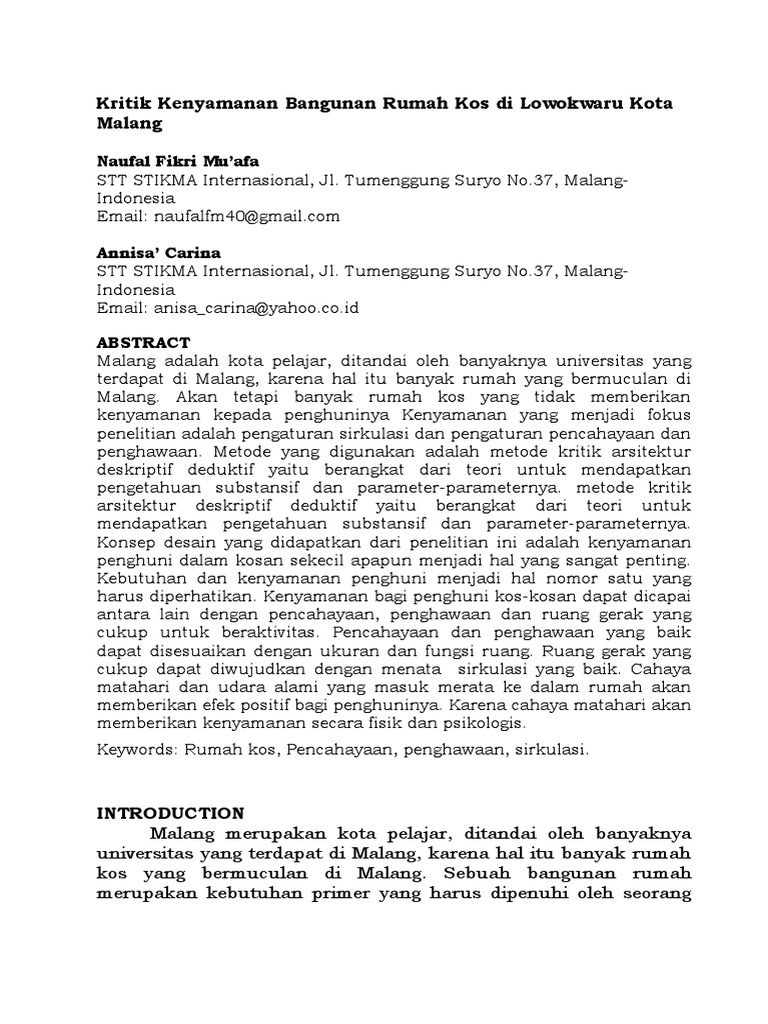 2 - Rumah Kos - Sesuai Format | PDF