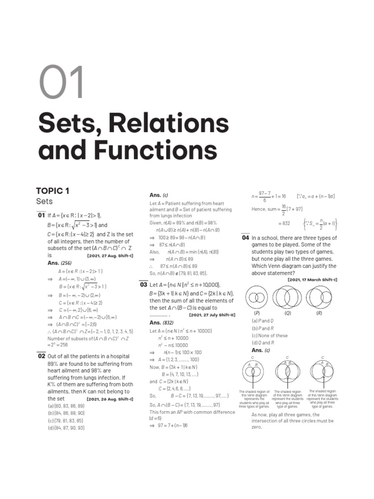Sets Relations and Functions | PDF | Mathematics | Mathematical Concepts