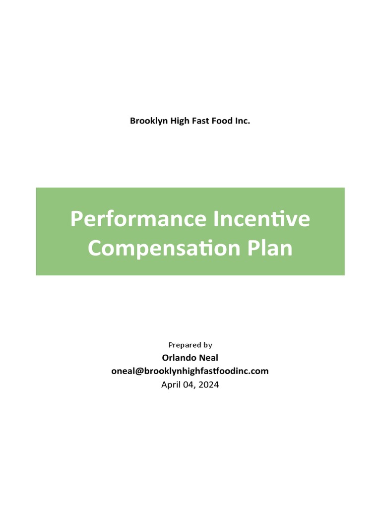 Performance Incentive Compensation Plan Template | PDF | Incentive ...