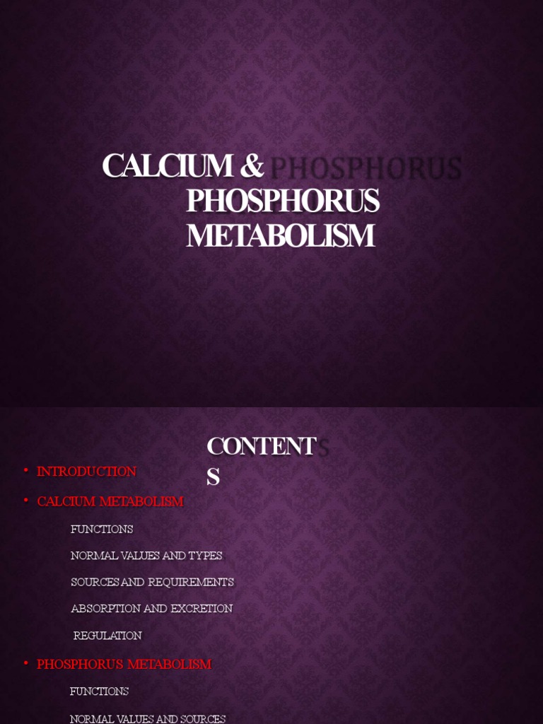 A Comprehensive Review of Calcium and Phosphorus Metabolism | PDF ...