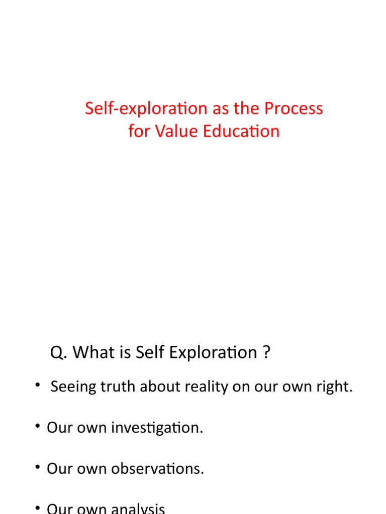 Self-Exploration in Value Education | PDF | Self | Happiness
