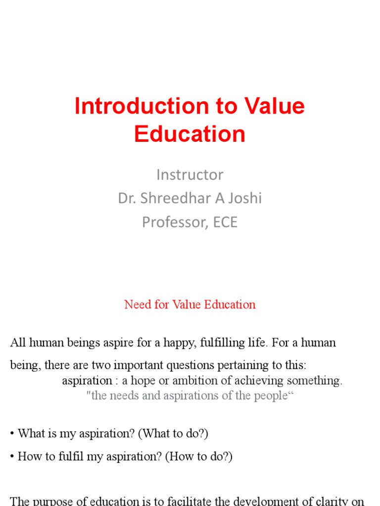Universal Human Values - Value Education - Unit 1 | PDF | Cognitive Science | Cognition