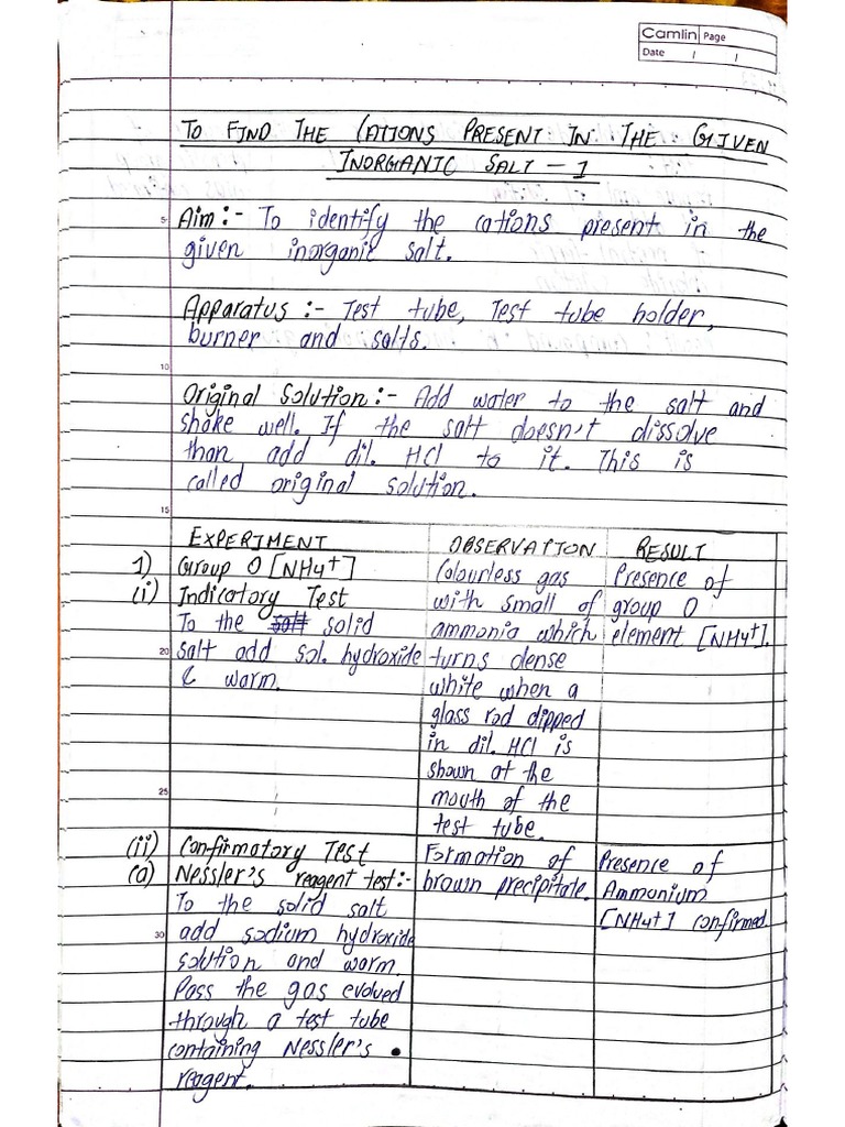 Chemistry Observation-1 | PDF