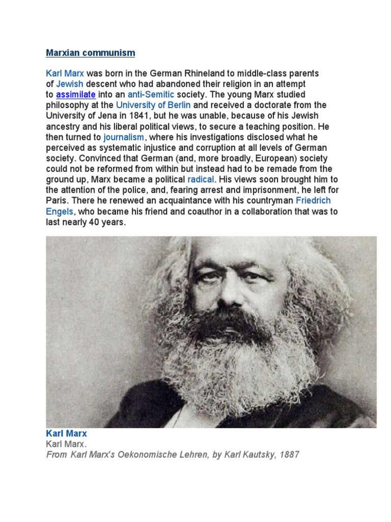 Marxian Communism | PDF | Karl Marx | Communism