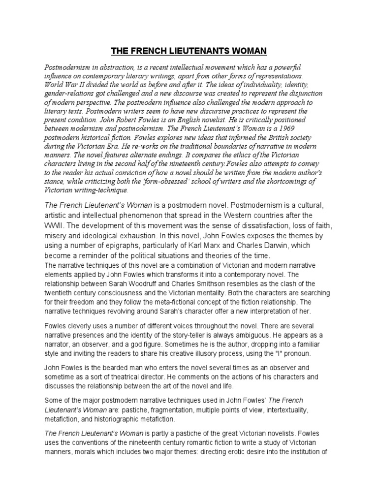 The French Lieutenants Woman | PDF