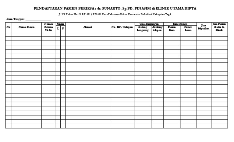 Format Buku Registrasi DONE | PDF