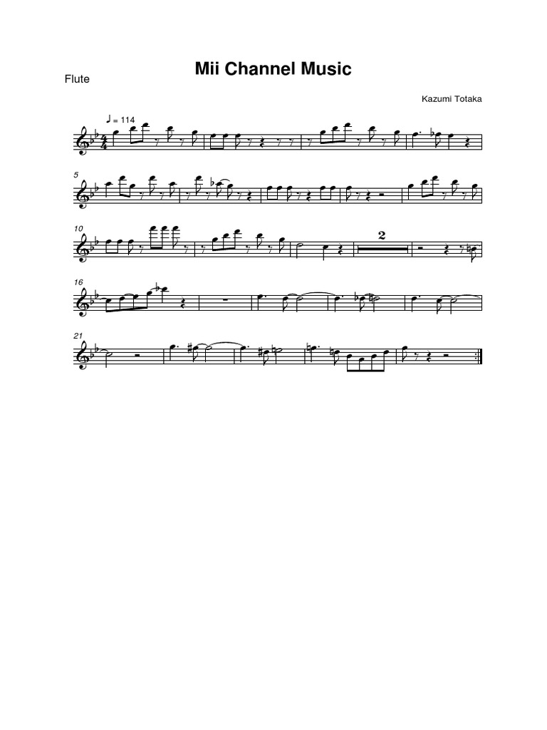 Mii Channel Music Flute | PDF