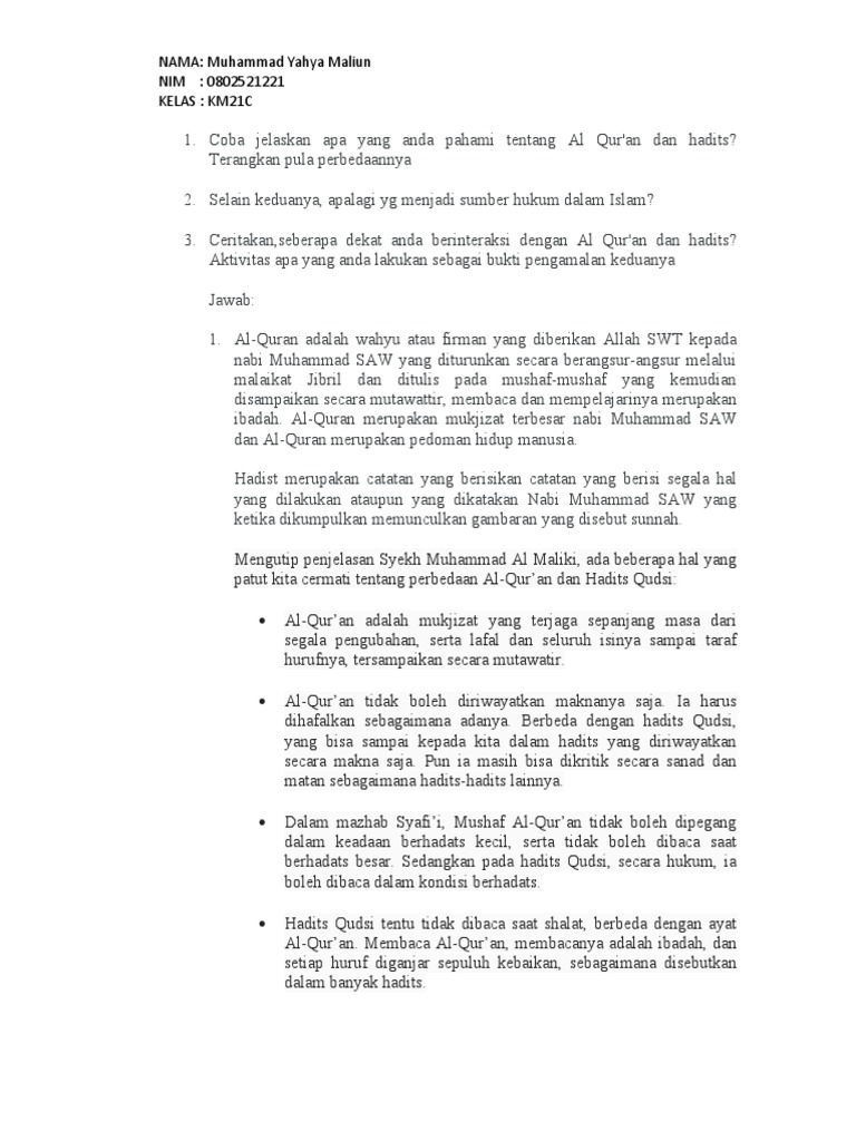 Tugas 3 PAI - Muhammad Yahya - KM21C - 0802521221 | PDF