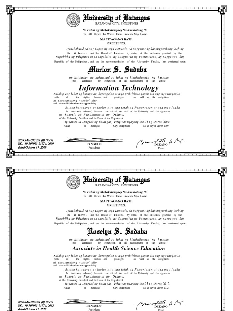 Hard Copy University of Batanagas | PDF