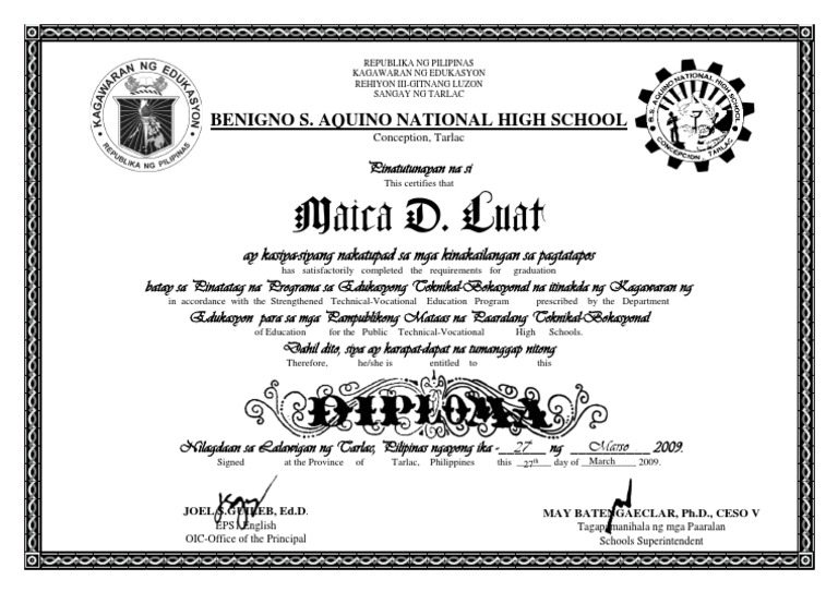 Benigno National Hs | PDF