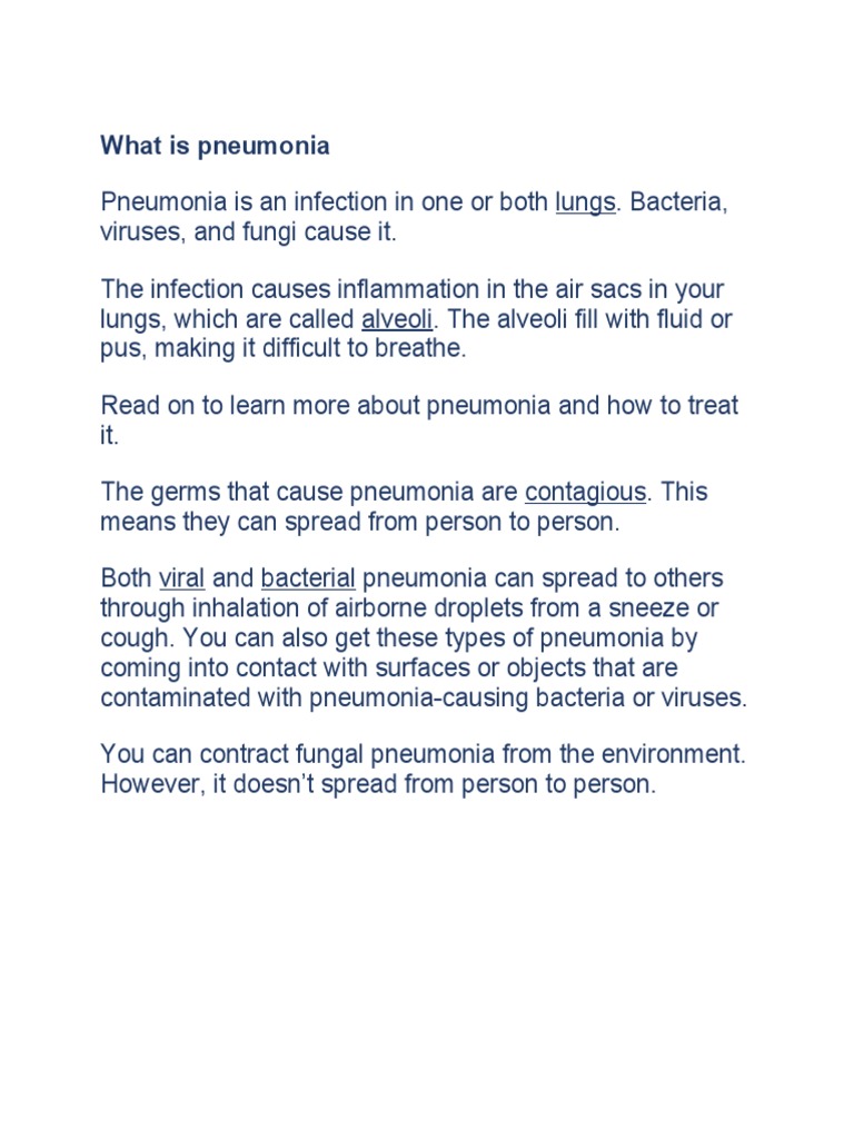What is pneumonia | PDF | Pneumonia | Diseases And Disorders