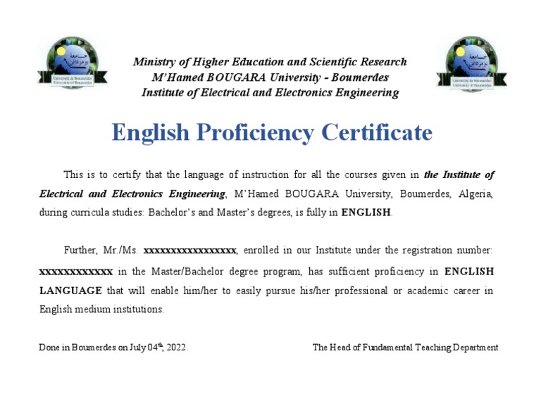Language Certificate Pdf 
