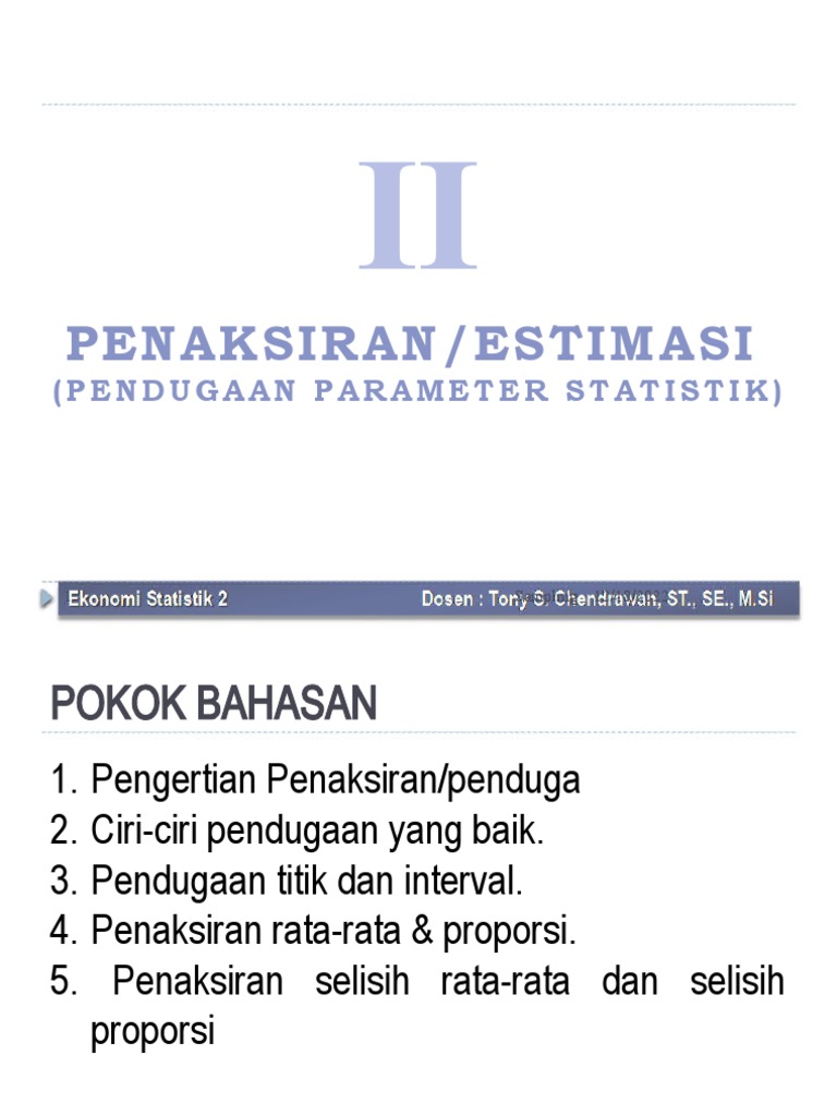 3&4 Penaksiran Estimasi | PDF