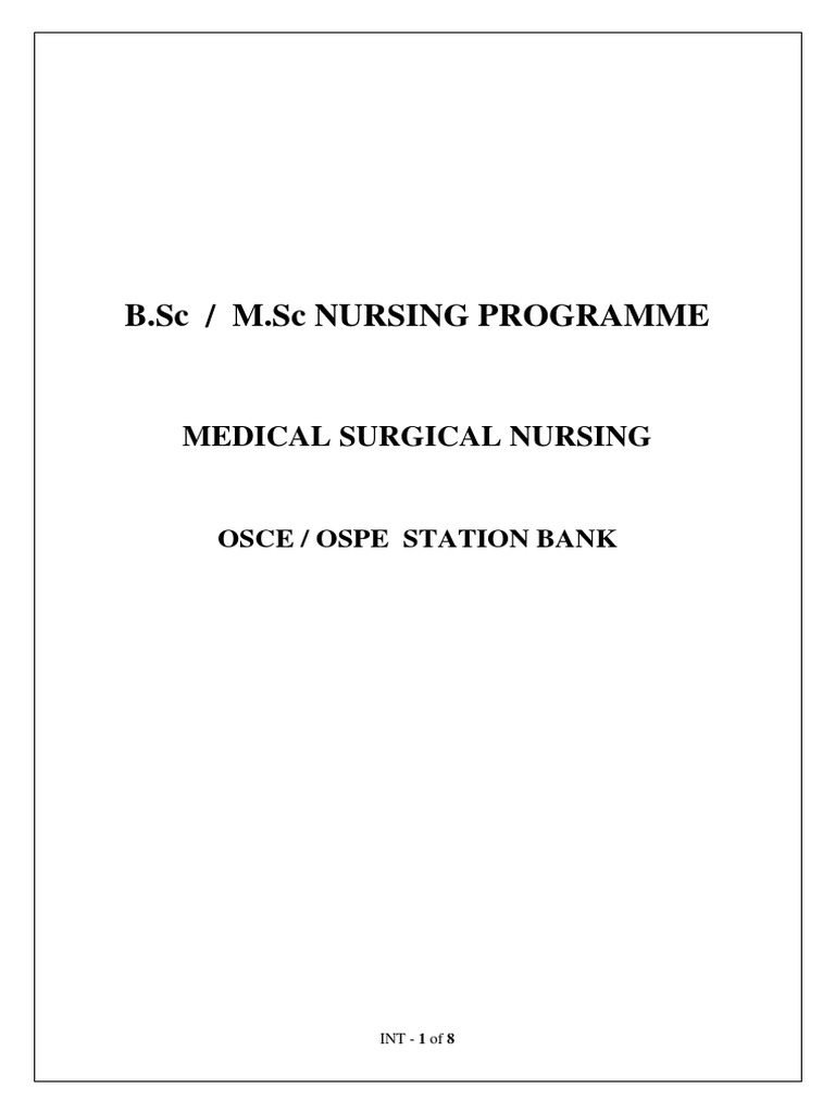 OSPE - MSN - Station Bank | Download Free PDF | Test (Assessment ...