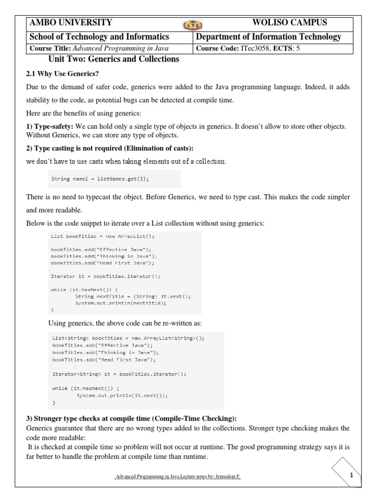 Advanced Programming Java H U2 Pdf Method Computer Programming Class Computer Programming