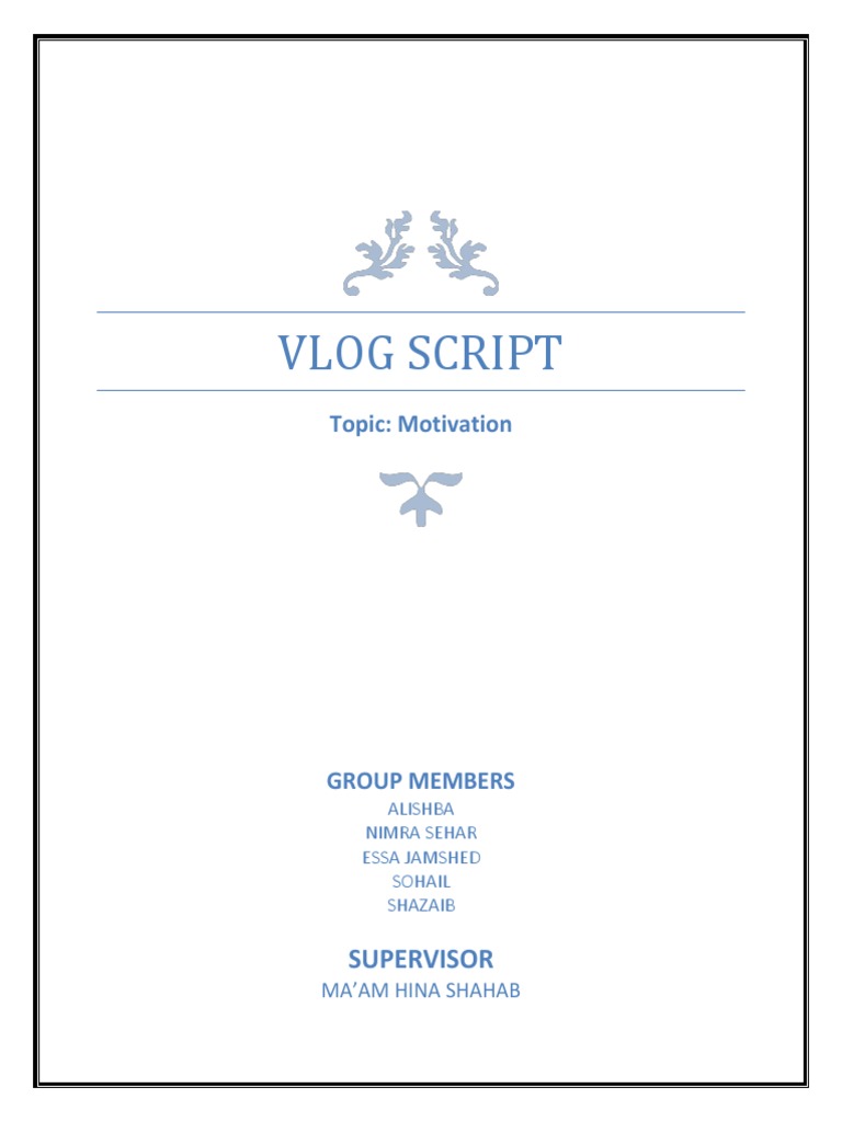 Vlog Script Pdf